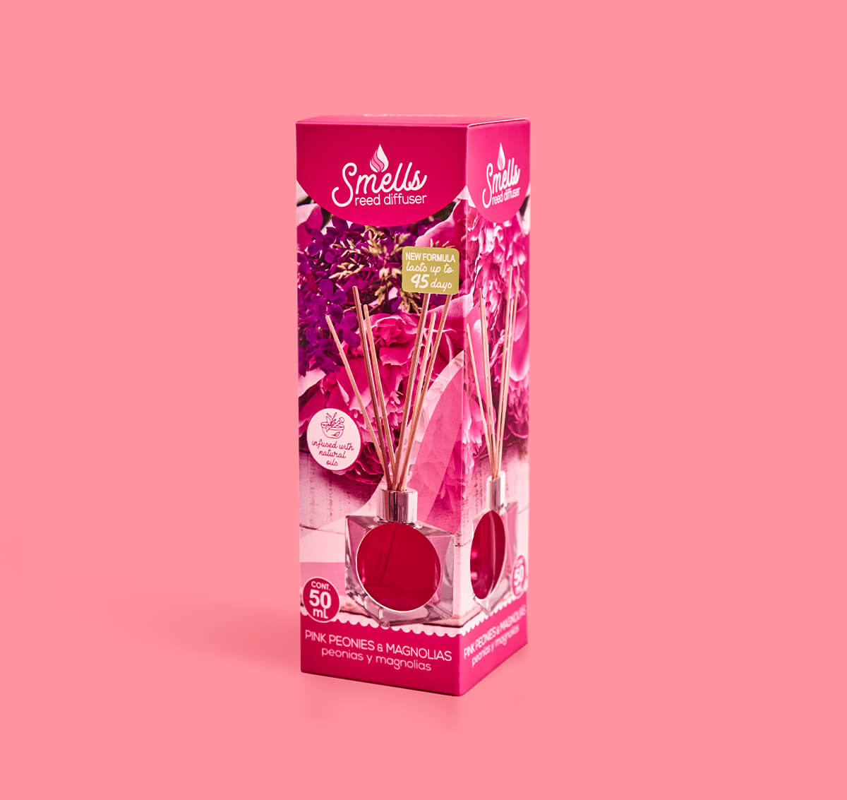 Pink Peonies & Magnolias Reed Diffuser, 50 ml | Smells