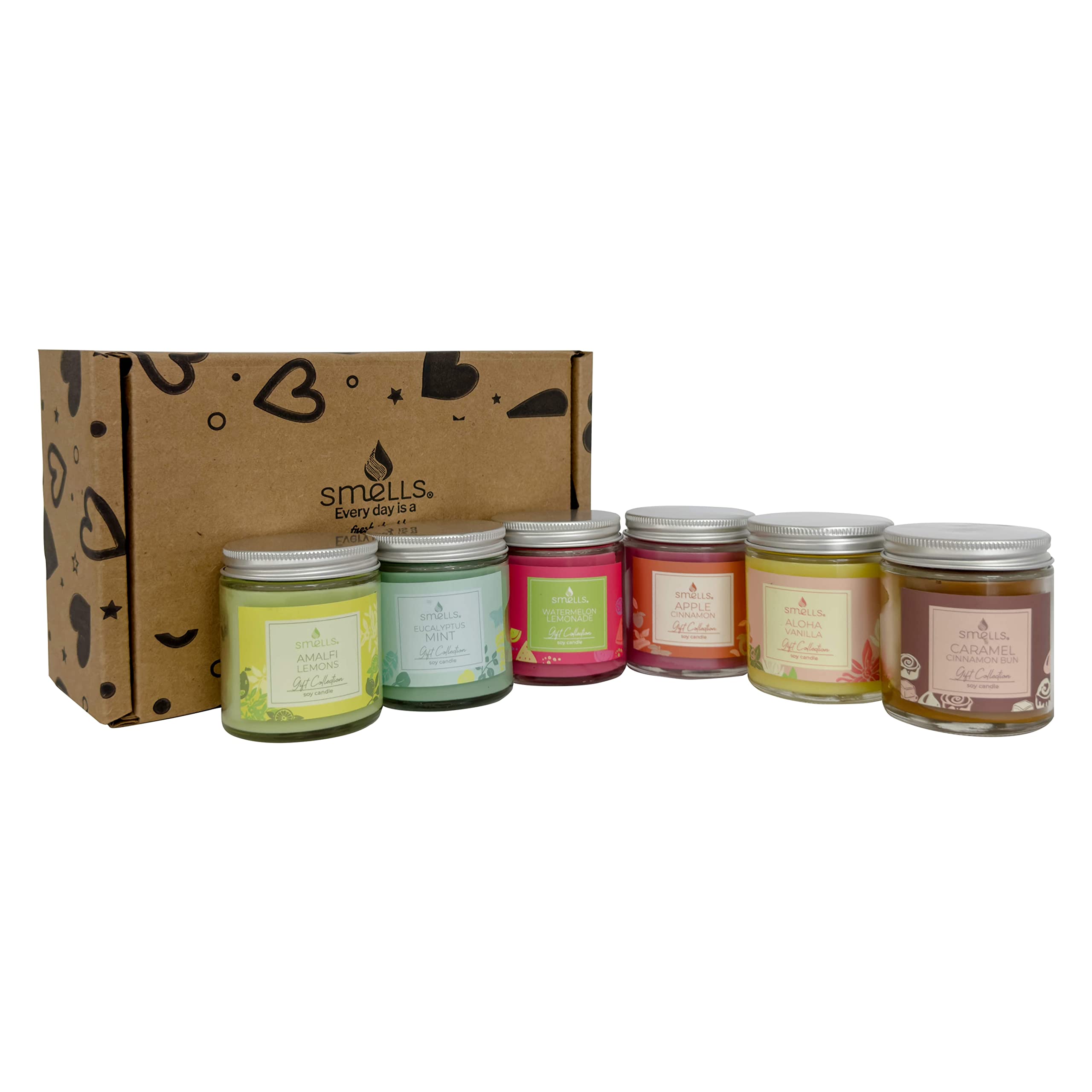 Romantic Gift Pack, 6 Relaxing 4 oz Scented Candles Included | Smells